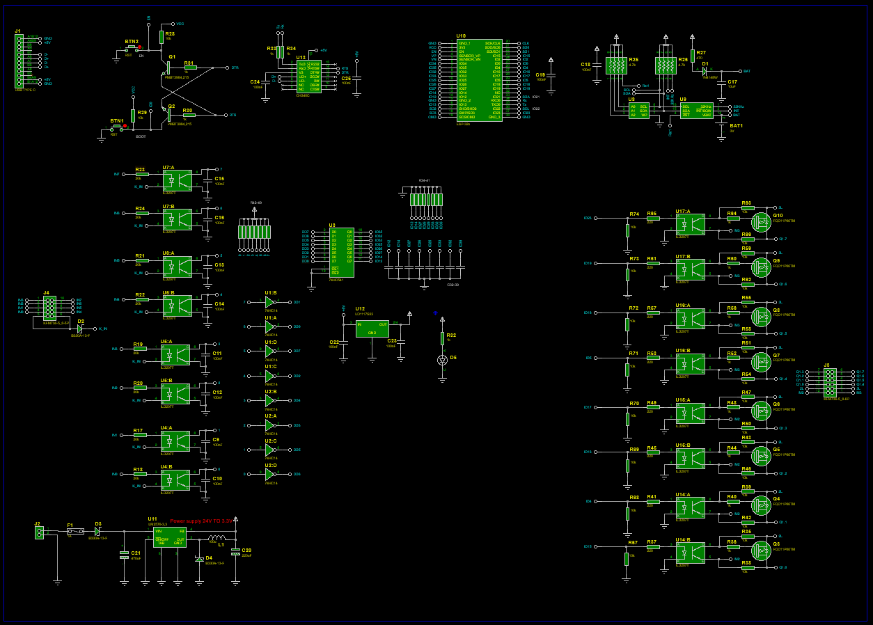 PLC LOGO con ESP32, 8 Entradas, 8 Salidas y Reloj de Tiempo Real