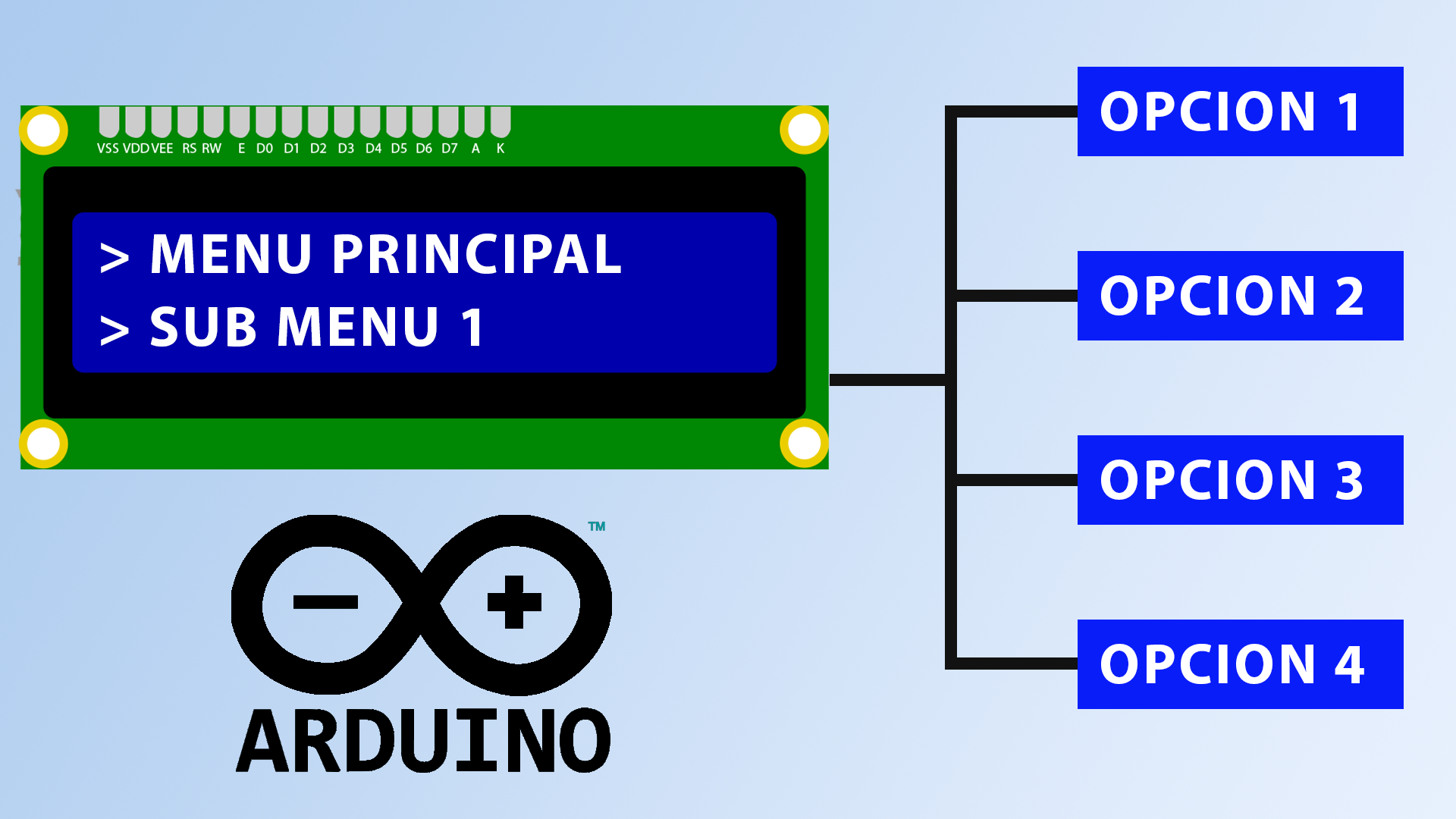 Como Hacer Menu De Opciones Con Pantalla Lcd Y Pulsadores En Arduino 8548